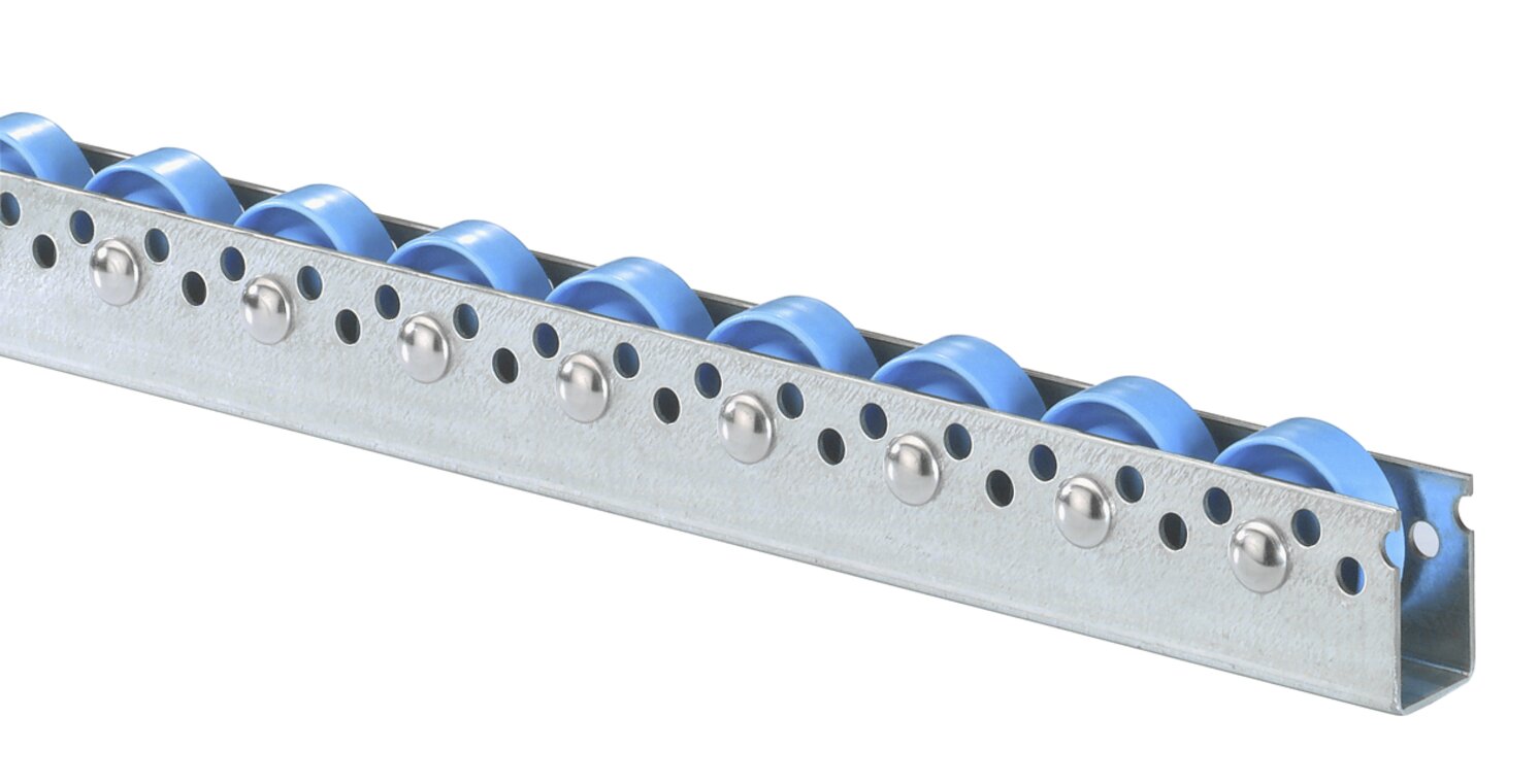 Roller tracks with standard plastic rollers Diameter 48 mm | Roller ...